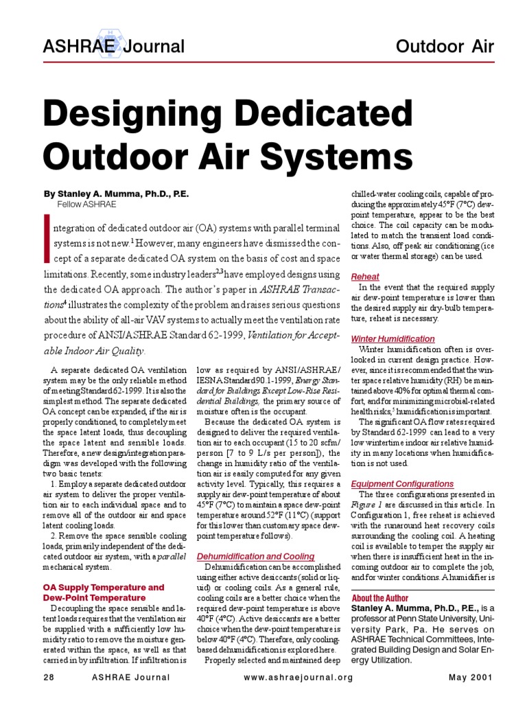 Designing Dedicated Outdoor Air Systems | PDF | Ventilation ...