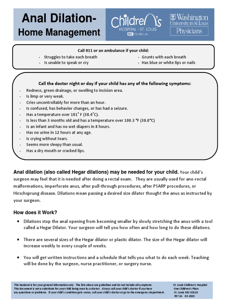 Anal Dilation | Emergency Department | Hospital