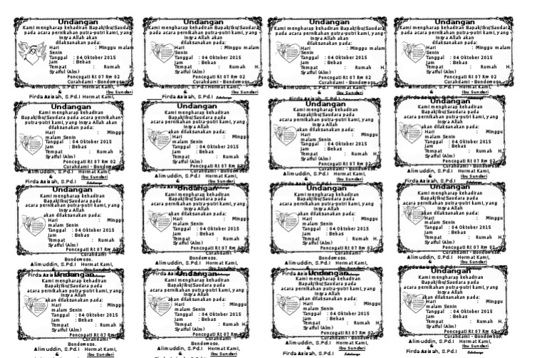 Undangan Rokok Kotak | PDF