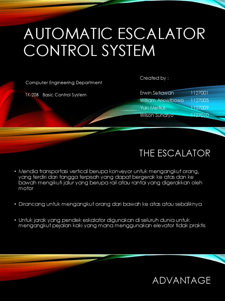 Automatic Escalator Control System | PDF