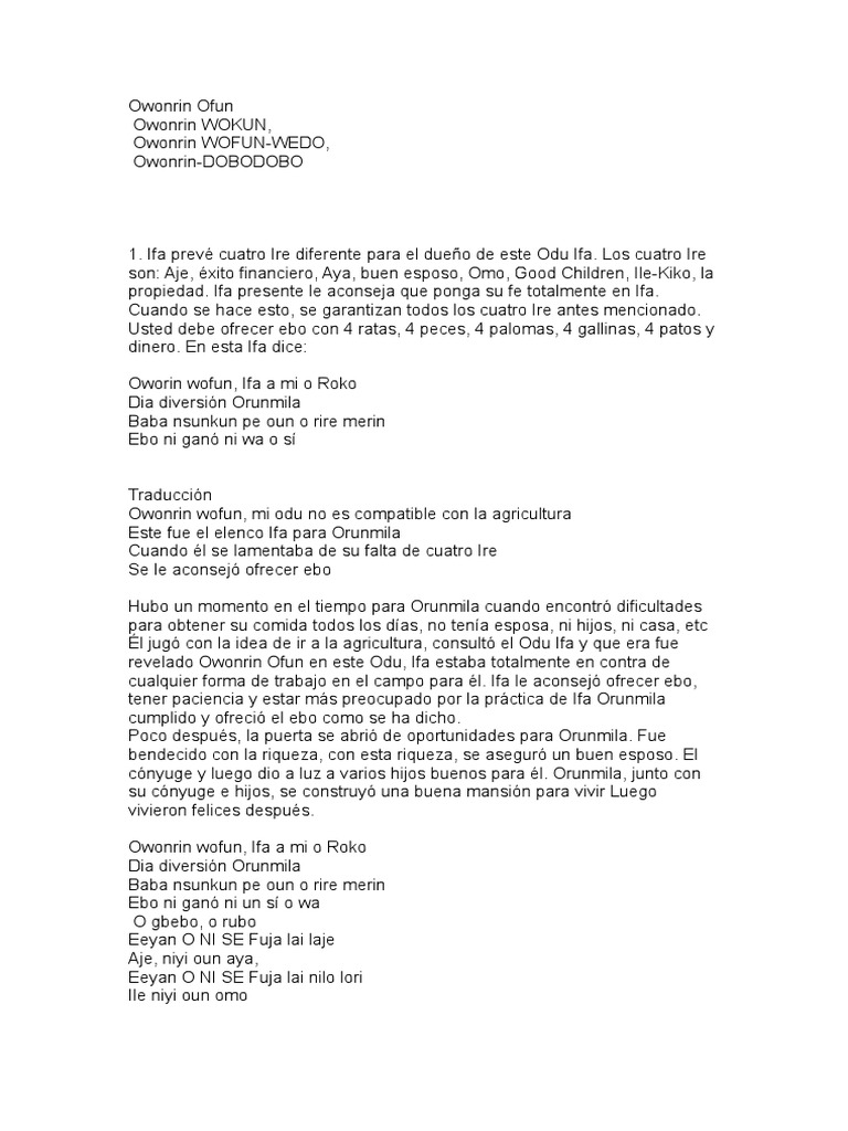 16 Owonrin Ofun Ingles | PDF | Religión y creencia