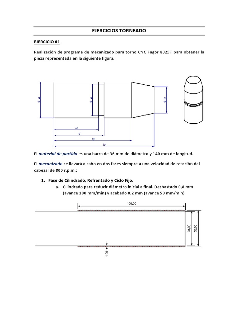 Ejercicio Torno CNC WinUnisoft - 01 | PDF | Control numerico | Equipo
