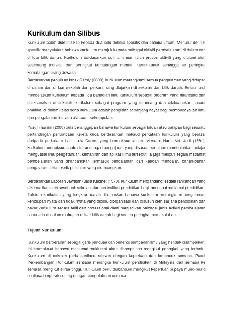 Kurikulum Dan Silibus | PDF