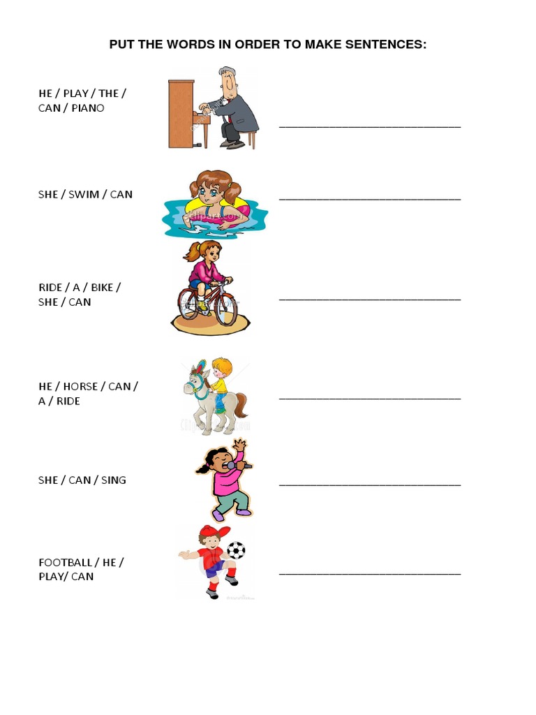 Put The Words in Order To Make Sentences | PDF