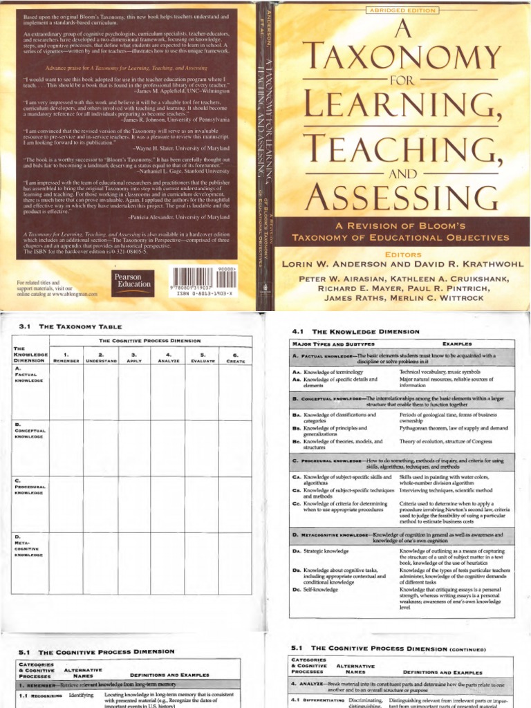 Lorin W. Anderson, David R. Krathwohl-A Taxonomy For Learning Teaching ...