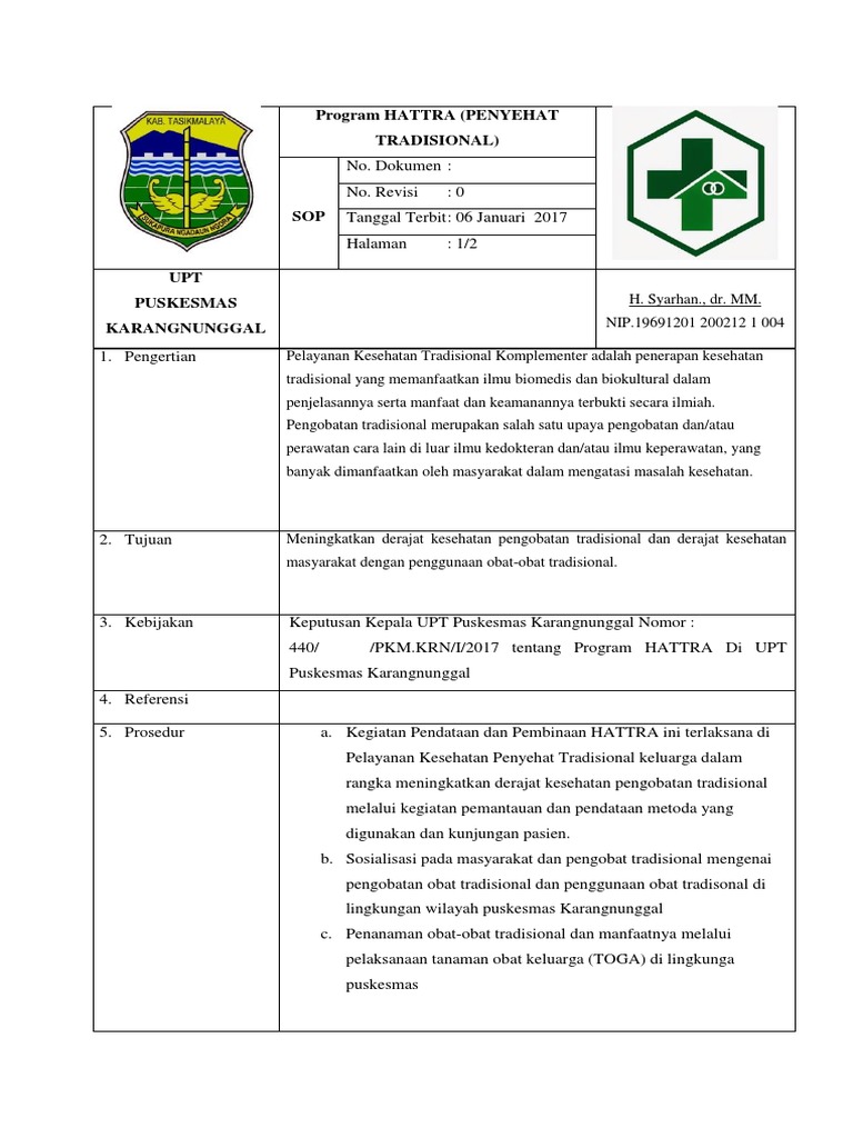 Sop Prog. Hattra Terbaru | PDF