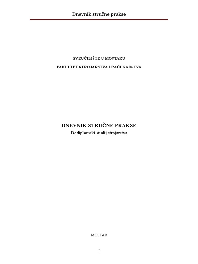 Dnevnik Strucne Prakse | PDF