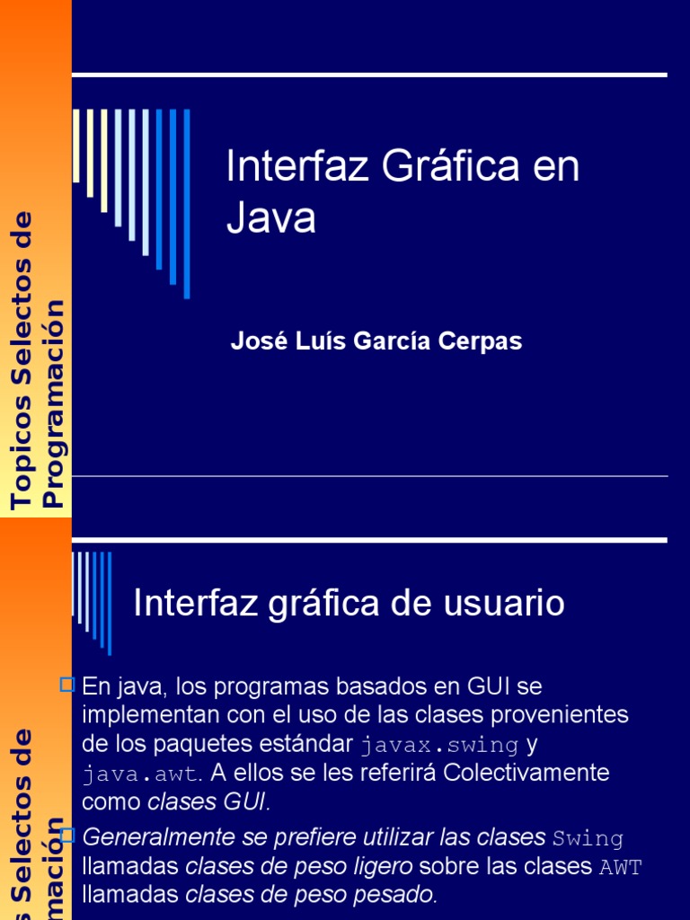 Interfaz Gráfica en Java | PDF | Java (lenguaje de programación ...