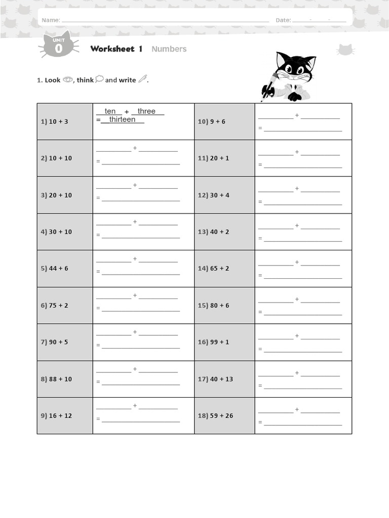 Basic Addition Practice Worksheet | PDF