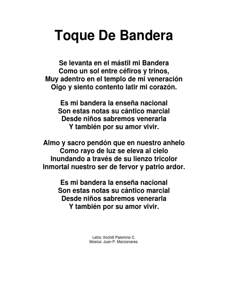 Toque de Bandera e Himno Nacional | PDF | Entretenimiento (general)