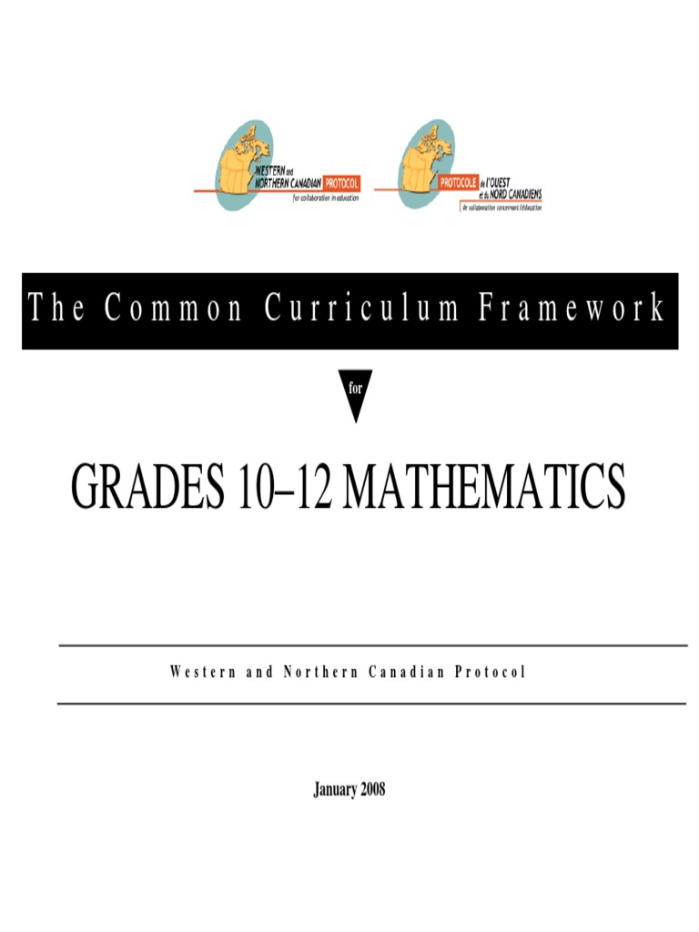 Grades 10-12 Mathematics: The Common Curriculum Framework | PDF ...