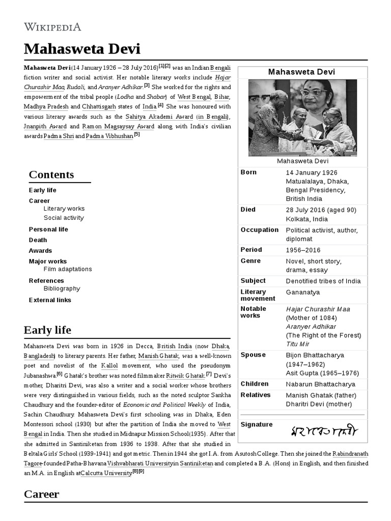 Mahasweta Devi | Fiction & Literature