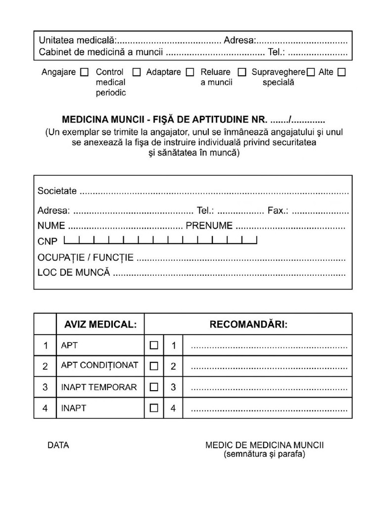 Fisa de Aptitudini | PDF