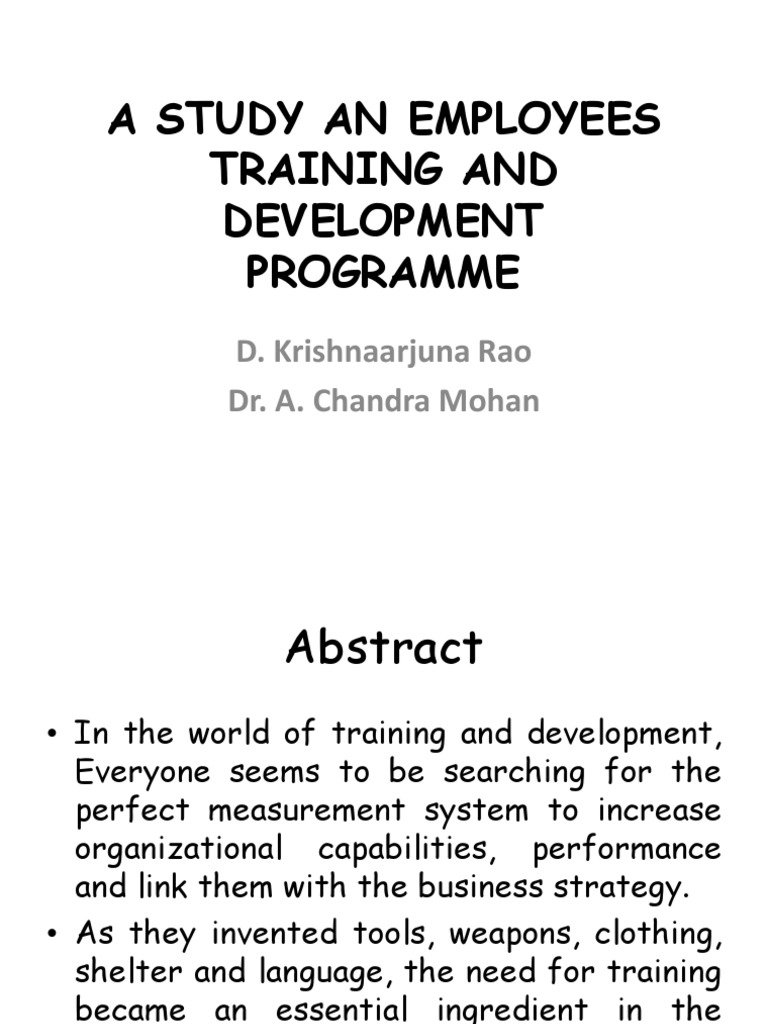 A Study An Employees Training and Development | PDF | Strategic ...