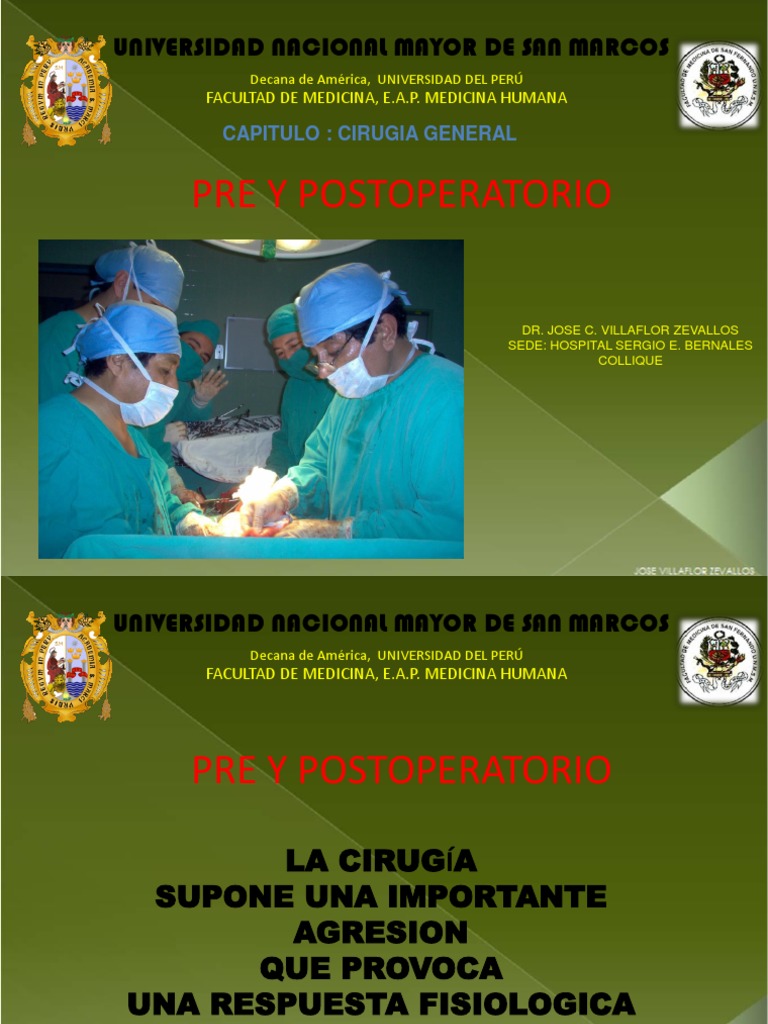 Preoperatorio - Postoperatorio PDF | PDF | Enfermedades y trastornos | Ciencias de la Salud