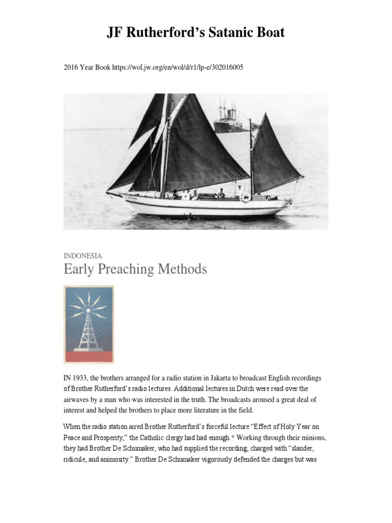 JF Rutherford's Satanic Boat | PDF | Lucifer | Religious Belief And ...