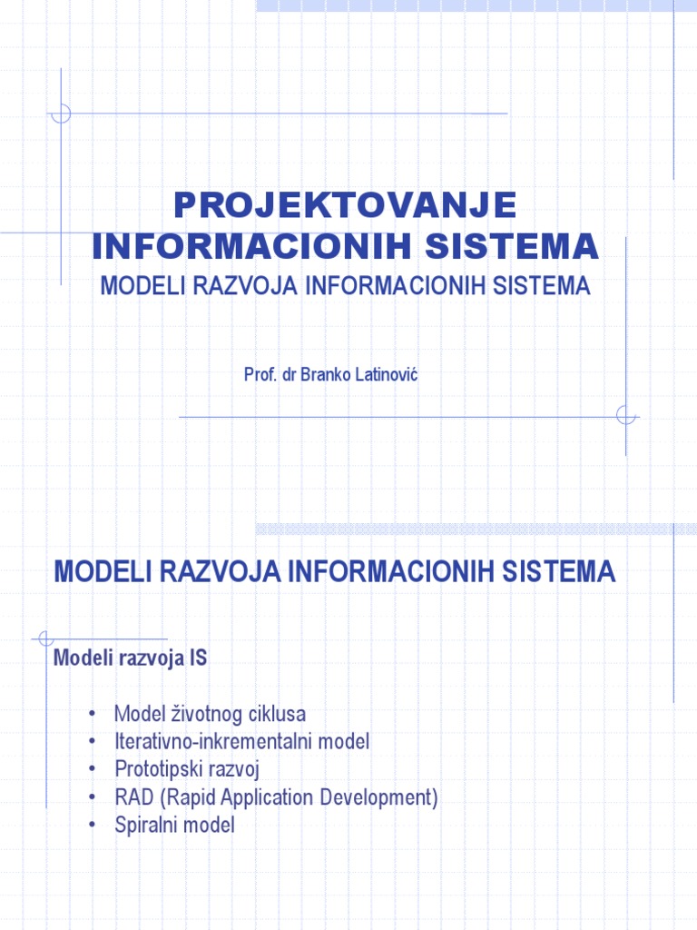18 Modeli Razvoja Informacionih Sistema | PDF