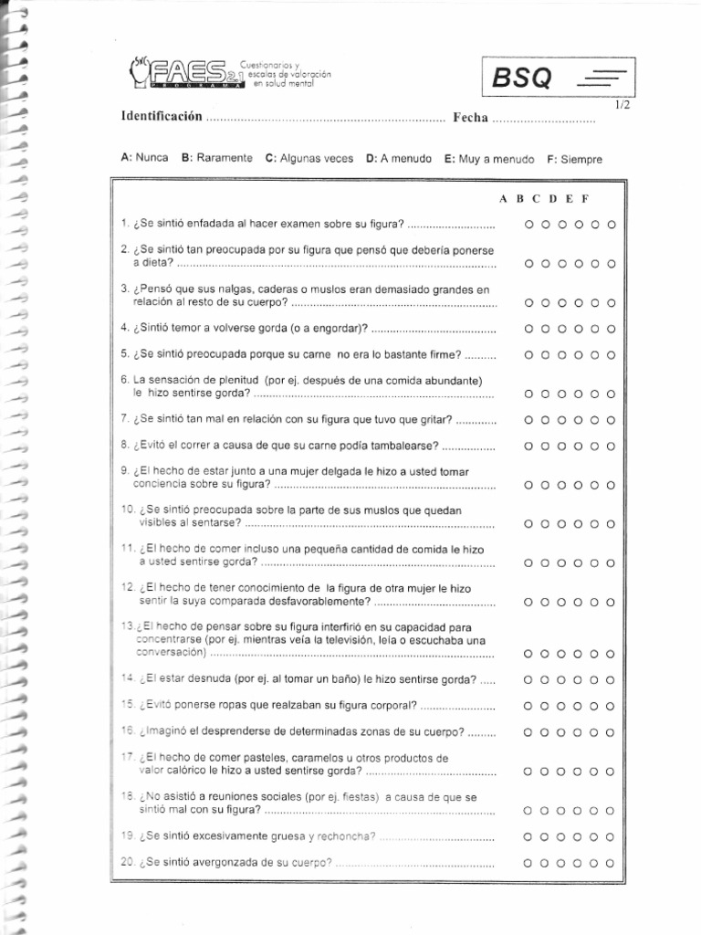 BSQ | PDF | Sicología | Bienestar
