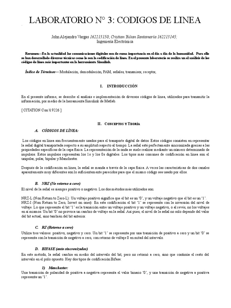 Análisis de Códigos de Línea en Simulink | PDF | Ingenieria Eléctrica ...