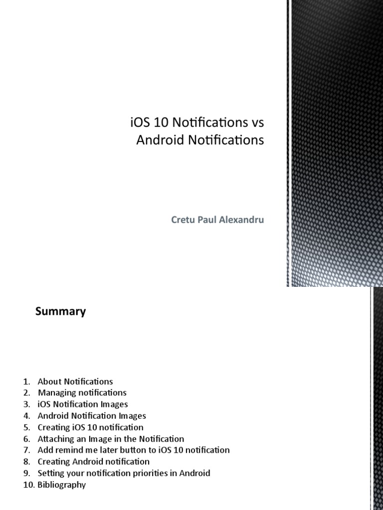 iOS Notifications Vs Android Notifications | PDF | Ios | Android (Operating System)