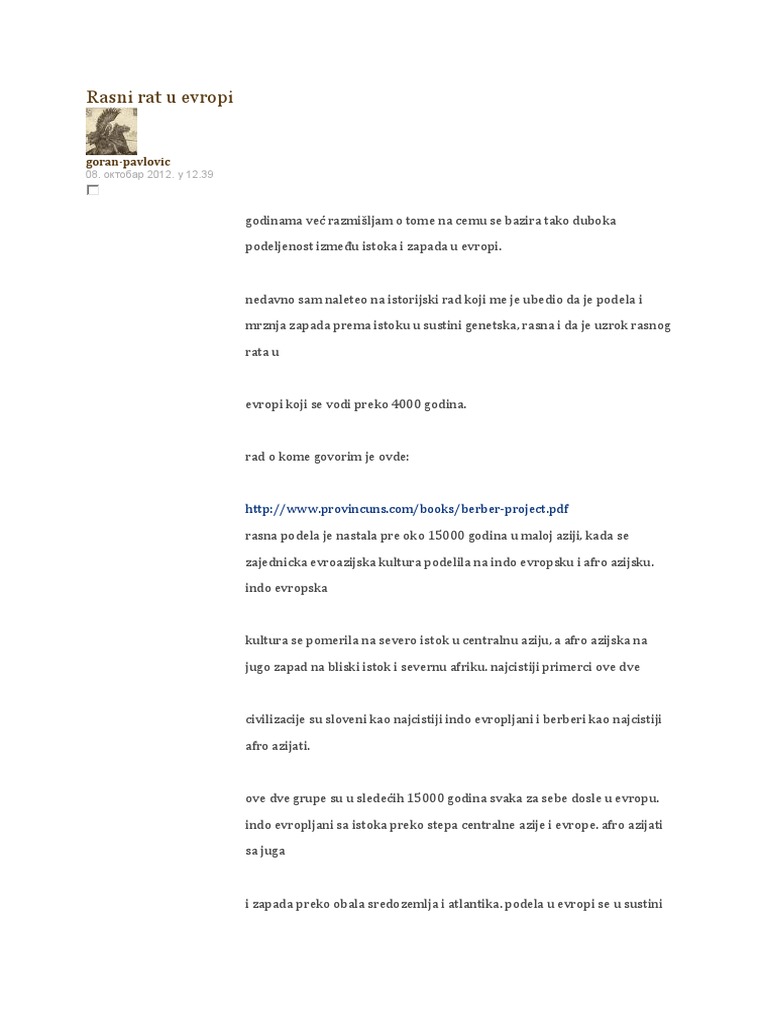 Srbi I Berberi | PDF