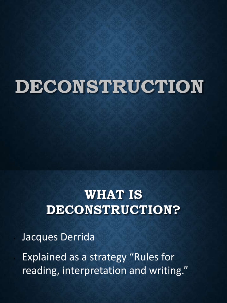Deconstruction | PDF | Deconstruction | Aesthetics