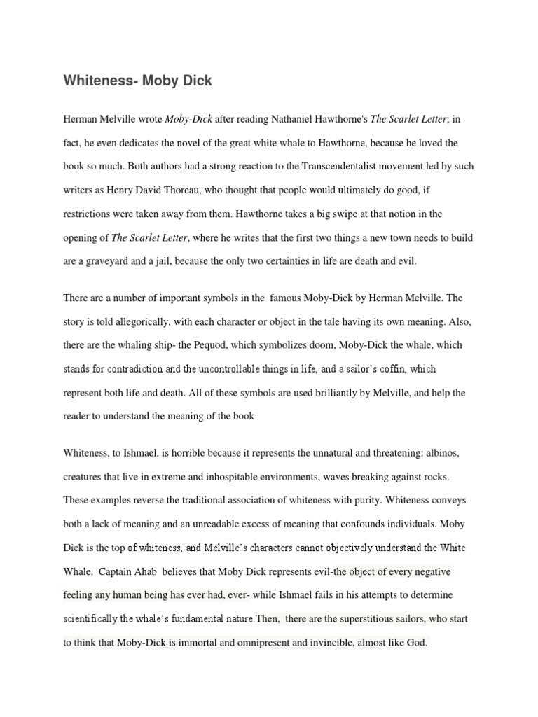 Symbolism of Colours - Moby Dick | PDF | Moby Dick | Ishmael (Moby Dick)