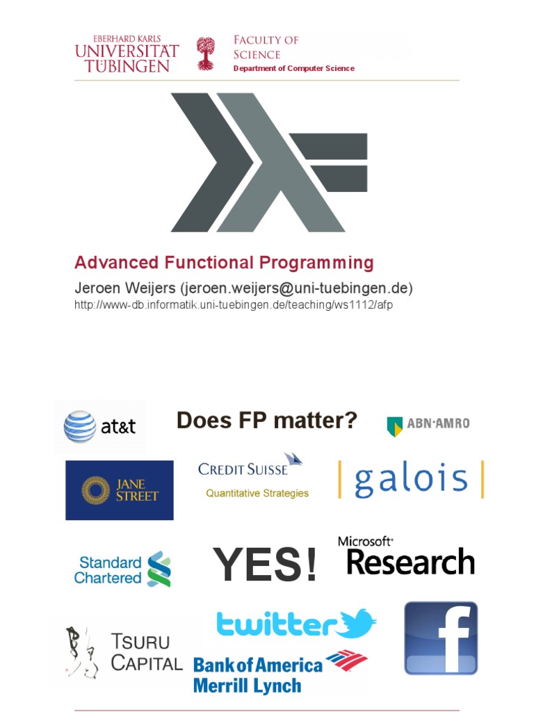 Advanced Functional Programming | PDF | Functional Programming | Computer Programming