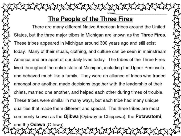 The People of The Three Fires Reading | PDF