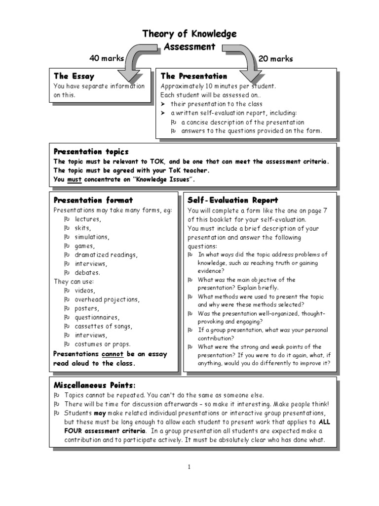 Tok Presentation Guide | Download Free PDF | Science | Knowledge