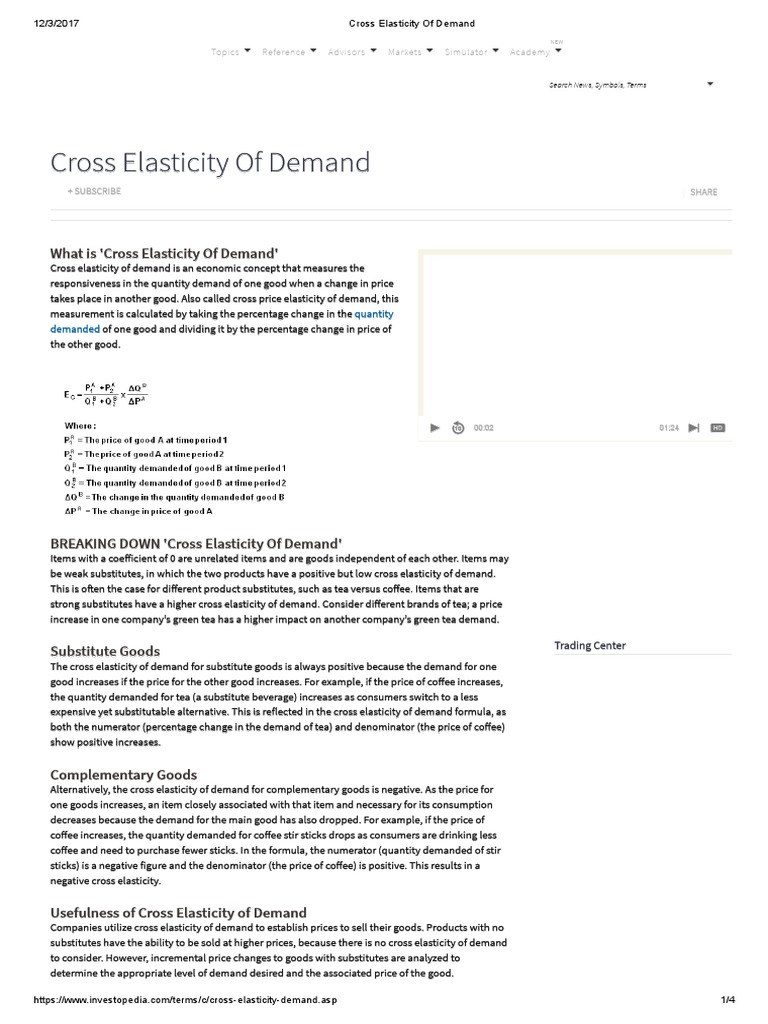 Cross Elasticity of Demand | Download Free PDF | Demand | Price ...