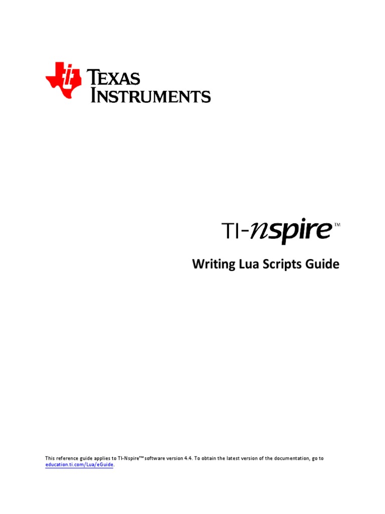 TI-Nspire Writing Lua Scripts Guide | PDF | Scripting Language | Comma Separated Values