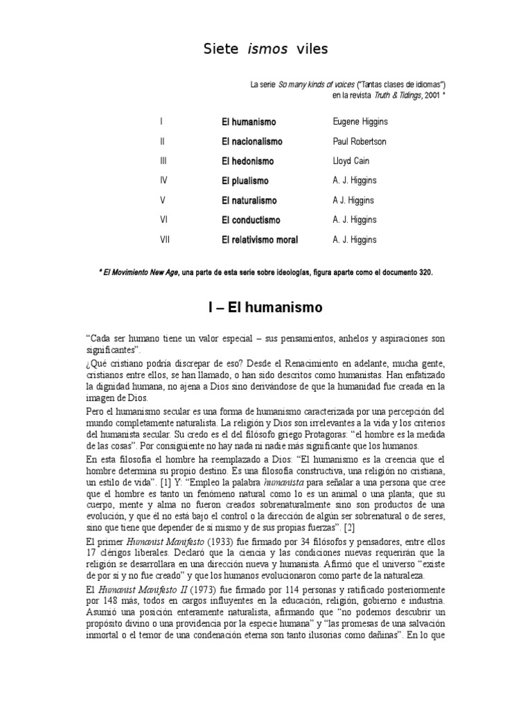 Siete Ismos | PDF | Moralidad | Relativismo