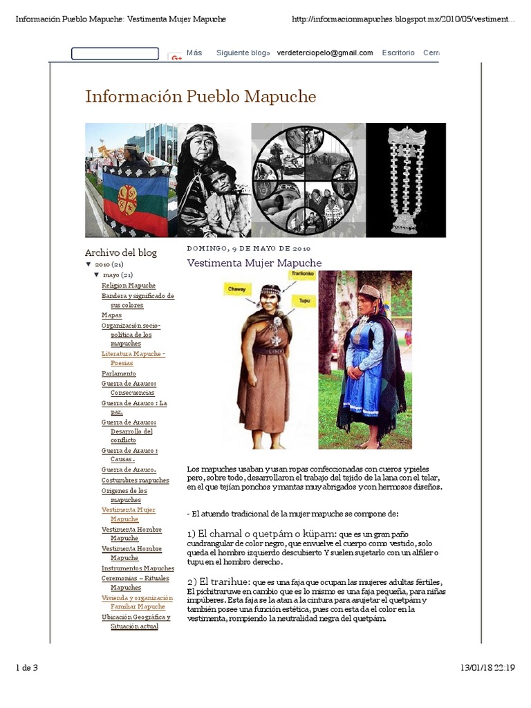 Vestimenta Tradicional de la Mujer Mapuche | PDF | Ropa