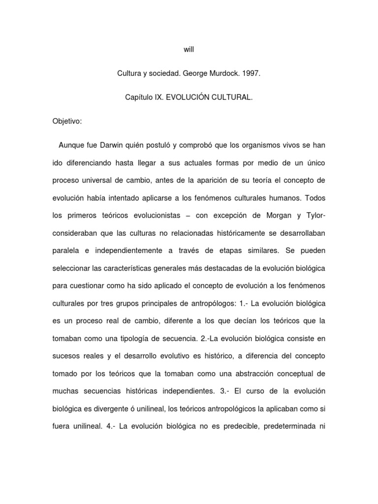 La evolución del concepto de evolución cultural y la relatividad de las ...