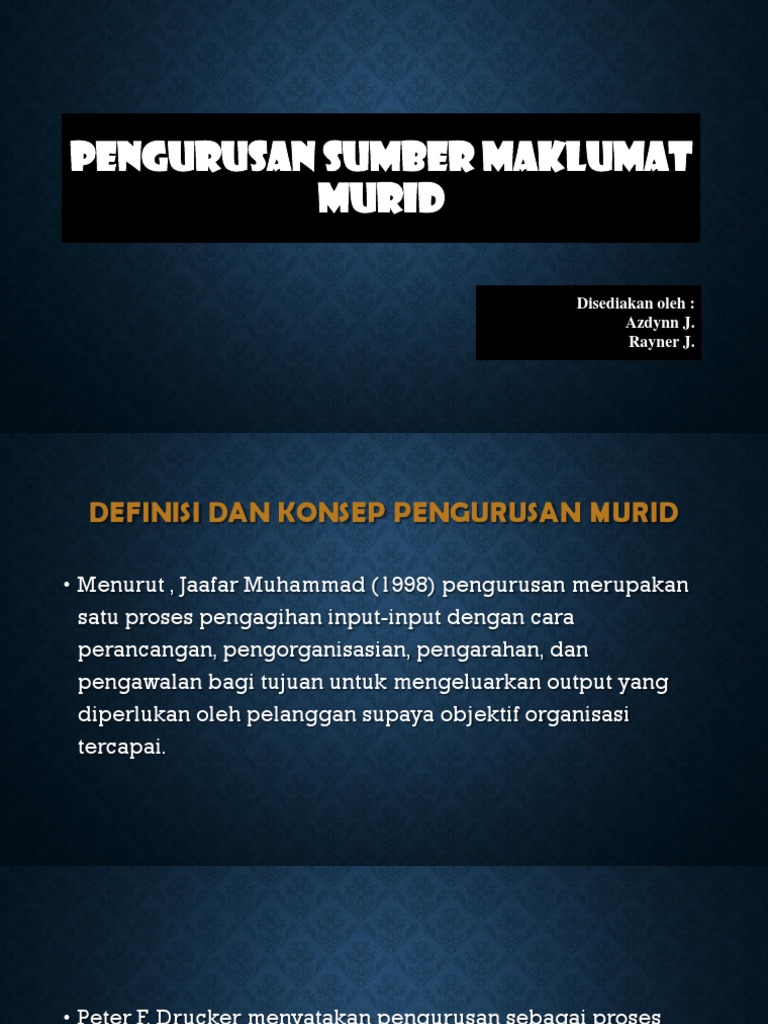 Pengurusan Sumber Maklumat Murid | PDF