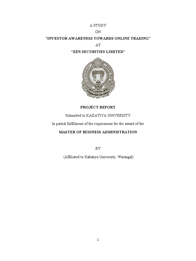 Investor Awareness in Online Trading | PDF | Order (Exchange ...