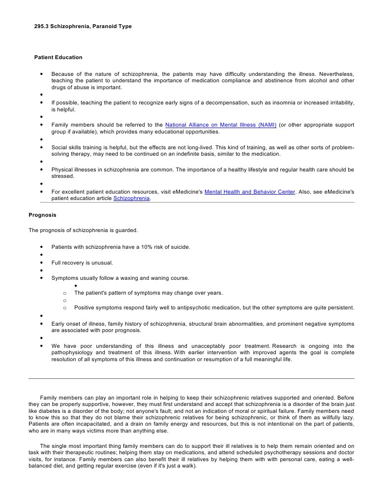 Patient Education schiZOphrenia | Schizophrenia | Psychotherapy