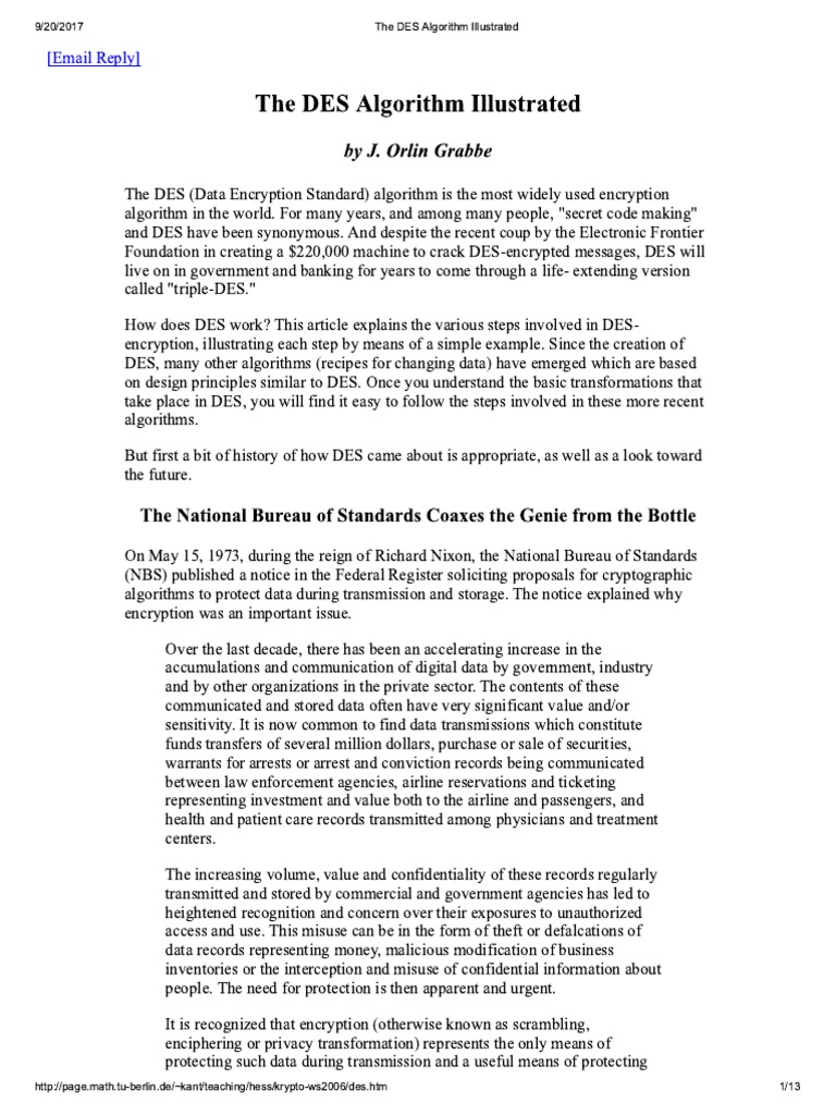 The DES Algorithm Illustrated | PDF | Teaching Mathematics