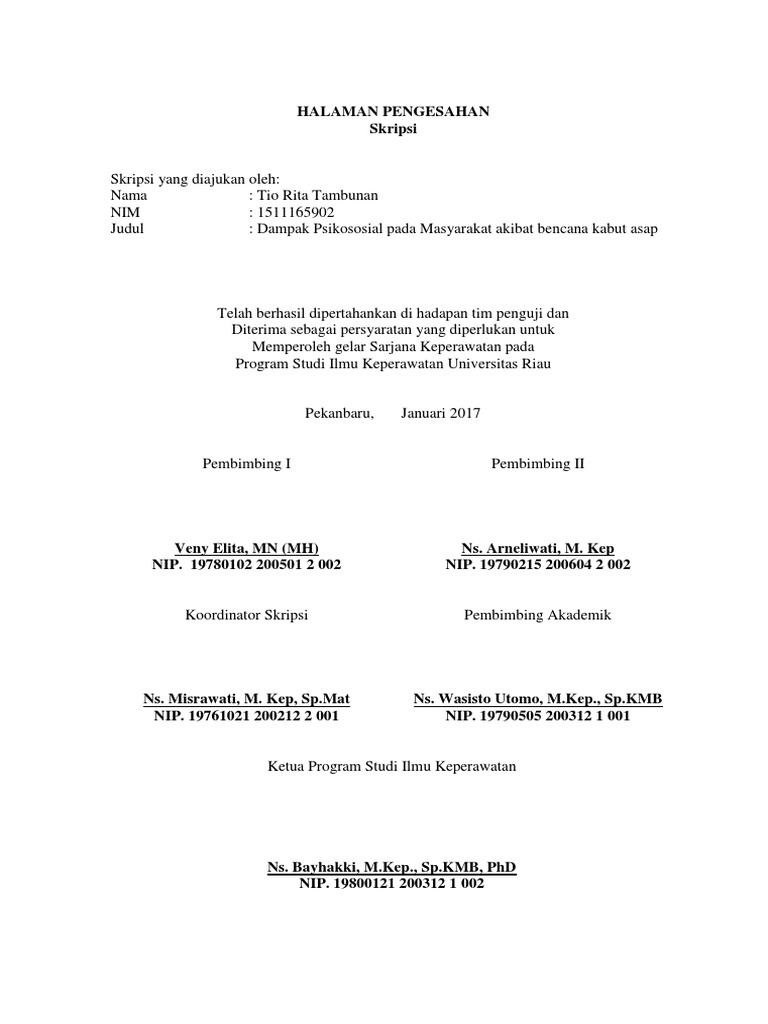 Lembar Pengesahan Revisi Proposal | PDF