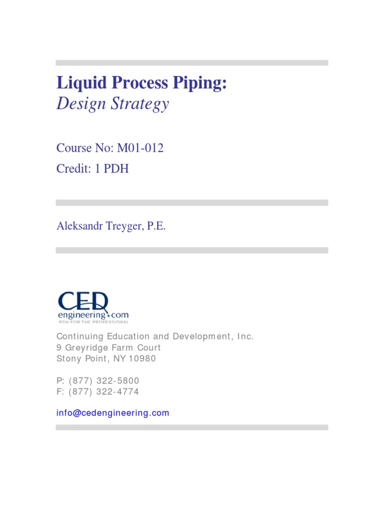 CED - M01-012 Liquid Process Piping Design Strategy | PDF | Structural ...