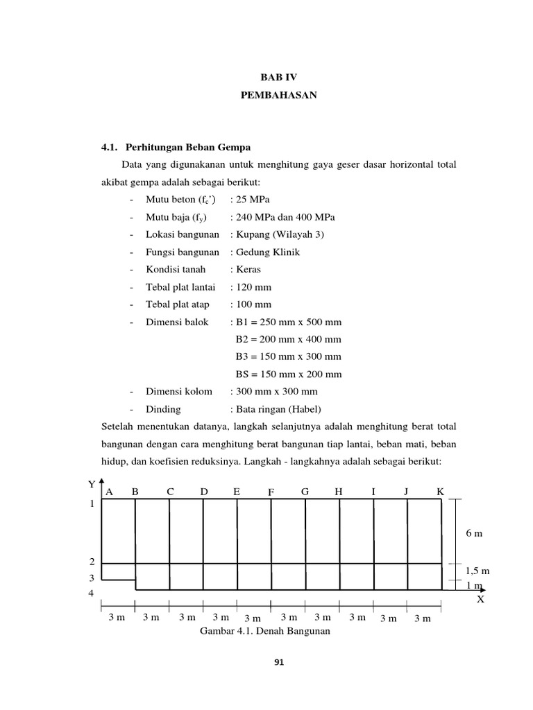 Contoh Perhitungan Gempa Statik Ekuivalen | PDF