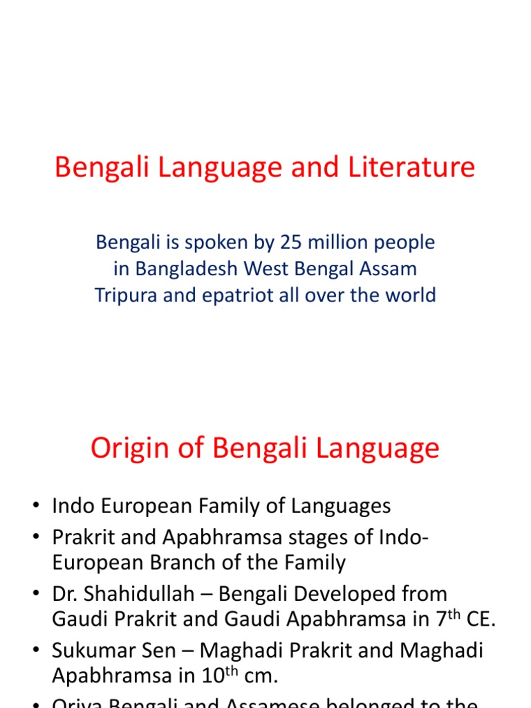 Bengali Language and Literature | PDF | Languages Of India | South Asia