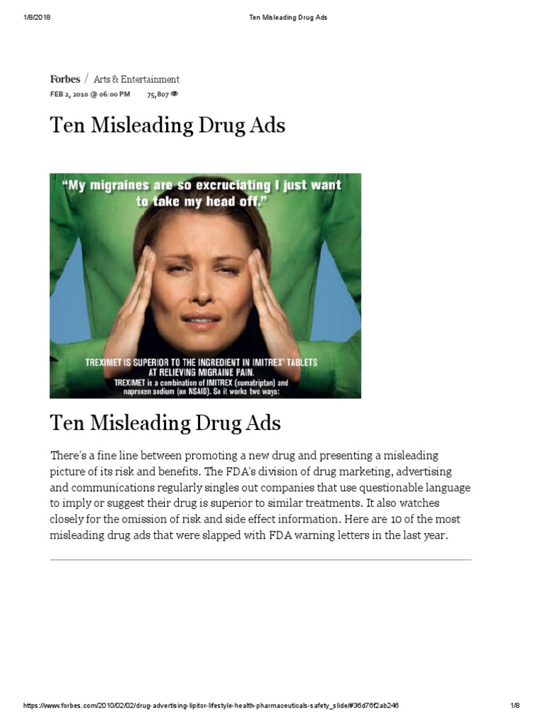Forbes - Ten Misleading Drug Ads | PDF | Food And Drug Administration ...