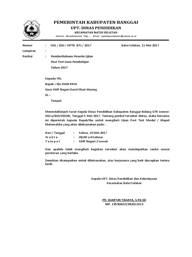 Surat Undangan Guru | PDF