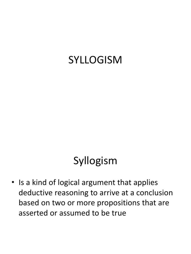 SYLLOGISM | PDF | Argument | Logic