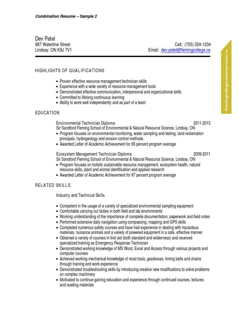 Combination Resume - Sample 2 | PDF | Résumé | Leadership