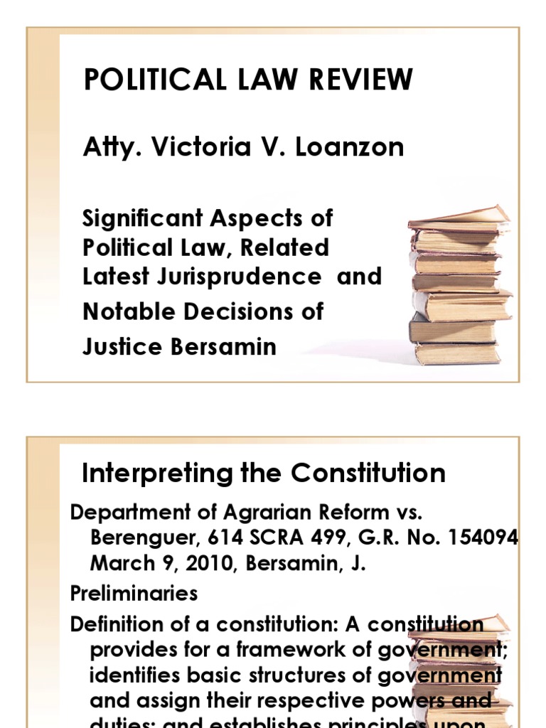 Political Law Review-Atty Loanzon | PDF | Eminent Domain | Search And Seizure