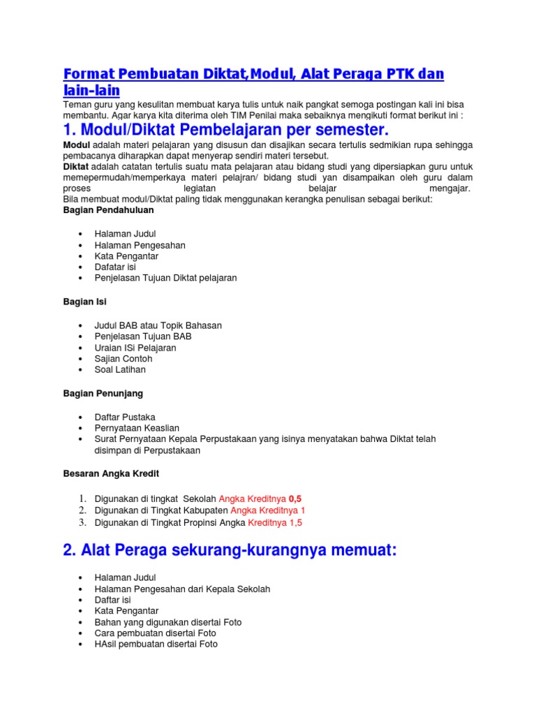 Format Pembuatan Diktat | PDF