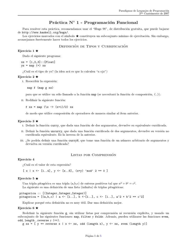 Practica Funcional | PDF | Función (Matemáticas) | Matriz (Matemáticas)